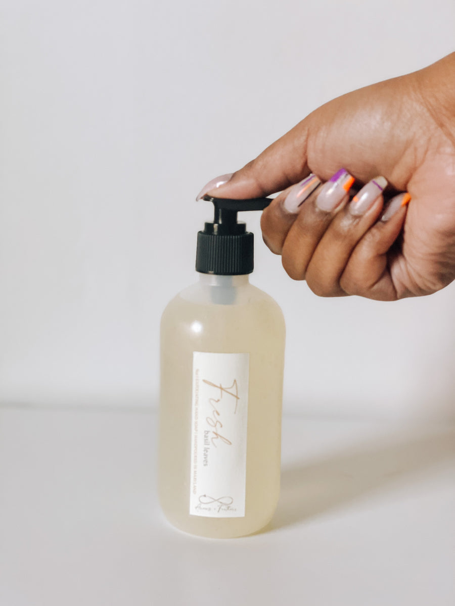 Fresh Basil Exfoliating Hand Soap – Arrows + Feathers